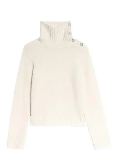 Zadig&Voltaire Nalma High-neck Cashmere Jumper - Ecru