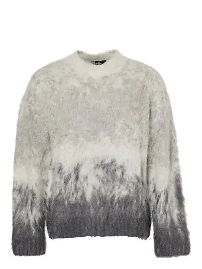 REPRESENT Ombre Brushed Knitted Jumper - Light Grey
