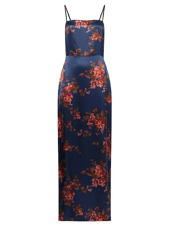 REFORMATION Frankie Floral Silk Midi Dress - Lyric