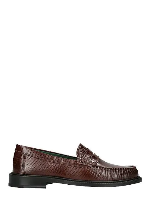 VINNY'S Yardee Moccasin Leather Loafers - Dark Brown