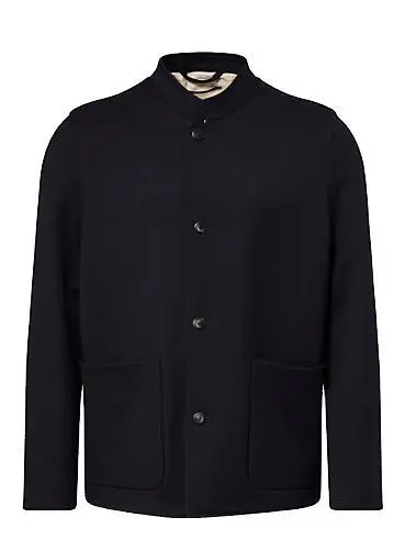 Dunhill Stand-collar Wool-cashmere Blend Jacket - House Navy