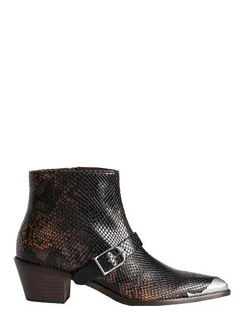 Zadig&Voltaire Tylow Leather Heeled Ankle Boots - Flame