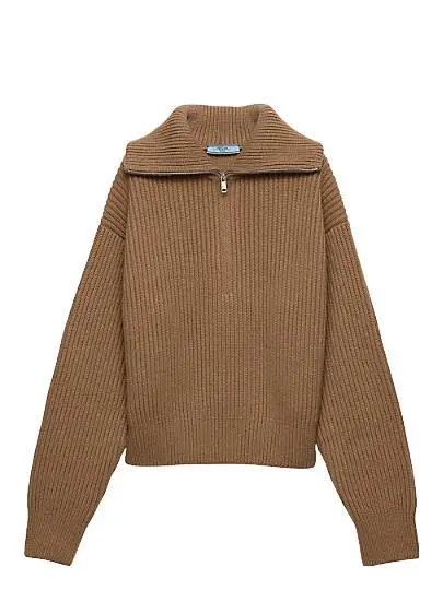 Prada Ribbed-knit Cashmere Jumper - Brown