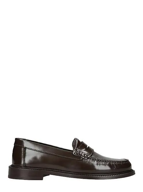 VINNY'S Yardee Moccasin Leather Loafers - Mid Brown