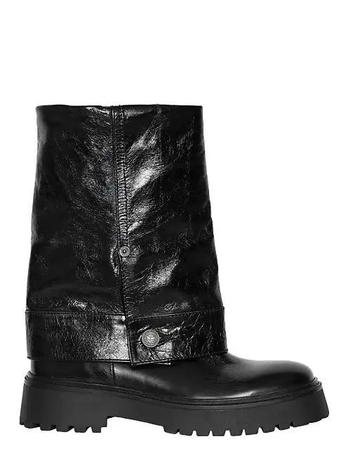 Zadig&Voltaire Angie Patent-leather Calf Boots - Black