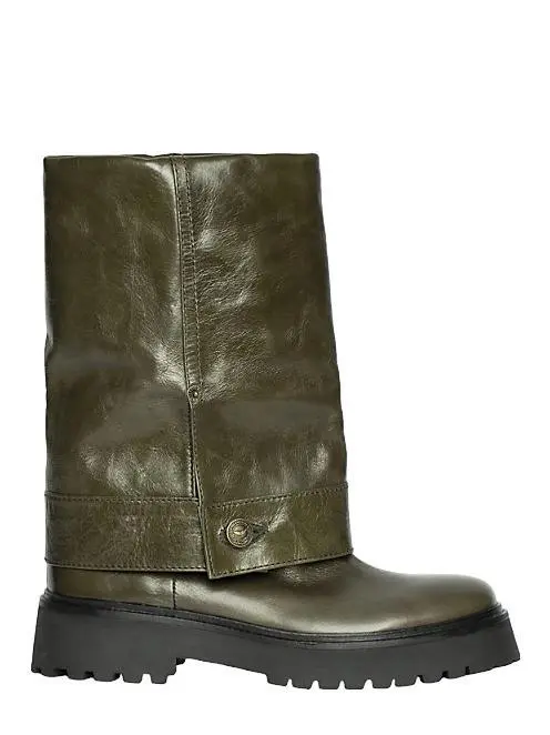Zadig&Voltaire Angie Patent-leather Calf Boots - Record