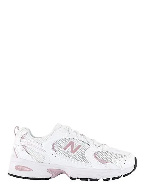 NEW BALANCE Leather And Mesh Trainers - White White Pink