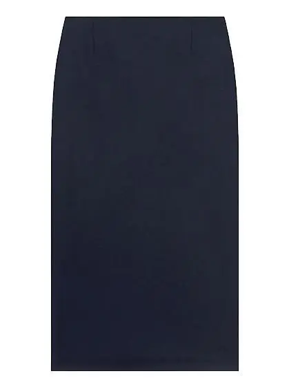 The Kooples Mid-rise Stretch Wool-blend Midi Skirt - Navy