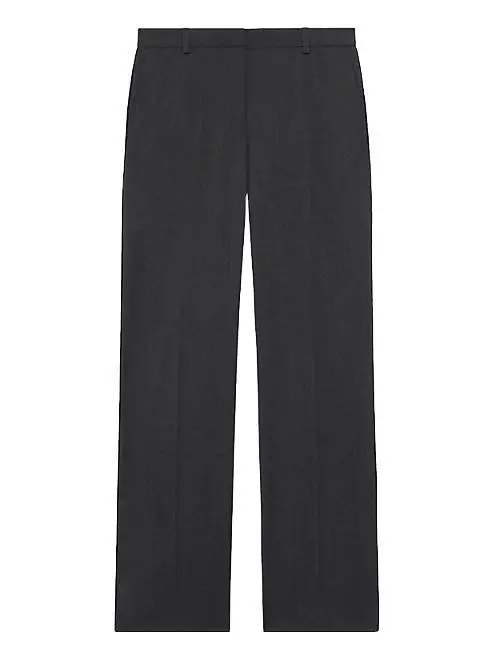 The Kooples Straight-leg Mid-rise Wool Trousers - Anthracite