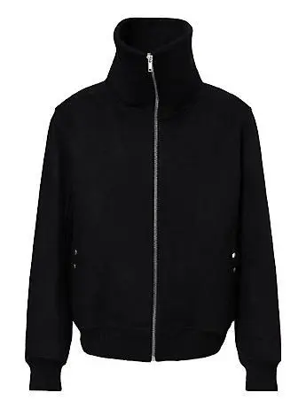 Rick Owens Wool-blend Jacket With High Collar - Black