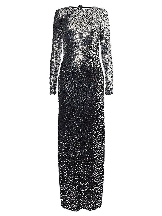 Rabanne Sequin Embellished Maxi Dress - Black
