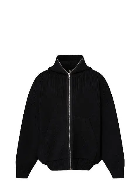 Rick Owens Oversized Wool Blend Hoody - Black
