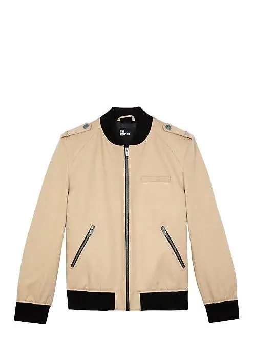 The Kooples Straight-cut Regular-fit Cotton Jacket - Beige