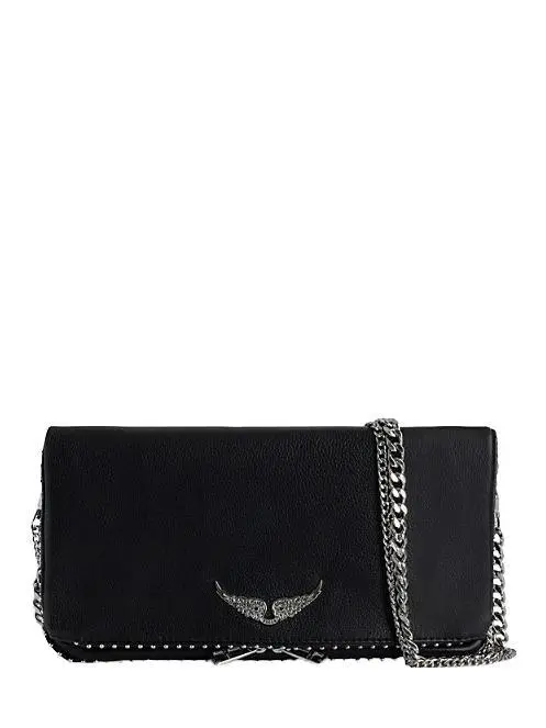 Zadig&Voltaire Rock Stud Leather Shoulder Bag - Black
