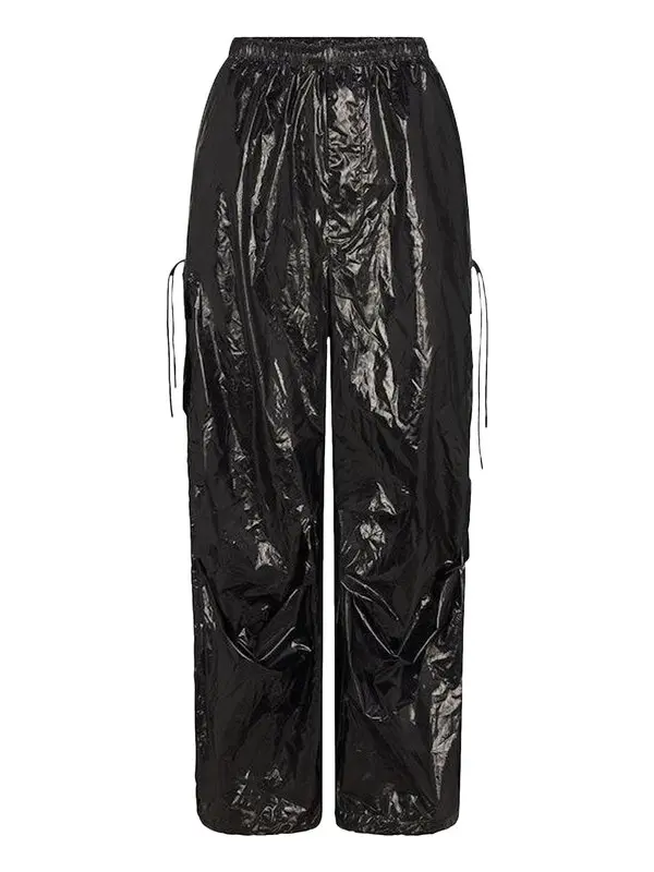 NIKESKIMS Shine Shiny Nylon Cargo Pant - Black