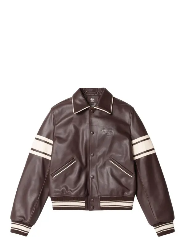 StÜssy X Wales Bonner Leather Varsity - Brown