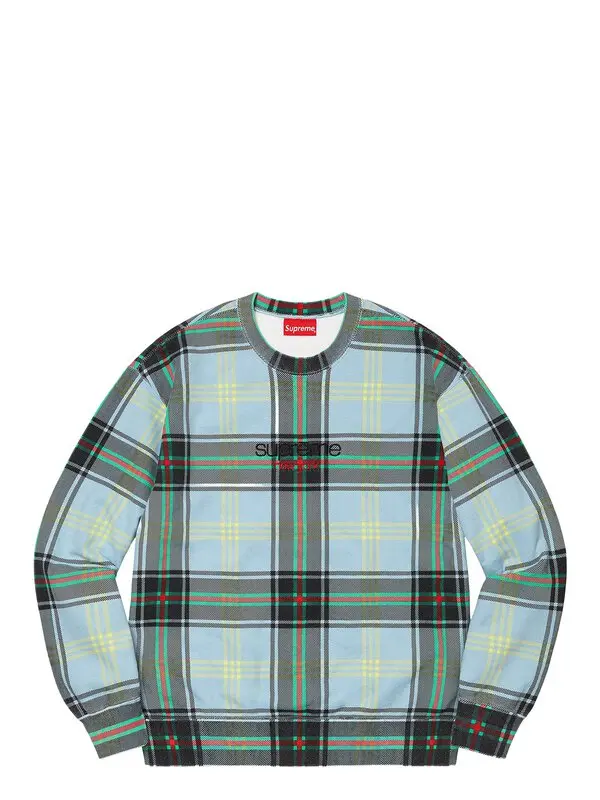 Supreme Plaid Crewneck - Blue
