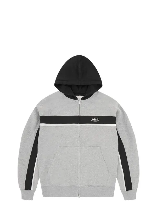 CORTEIZ Ribbed Zip-up Hoodie - Grey