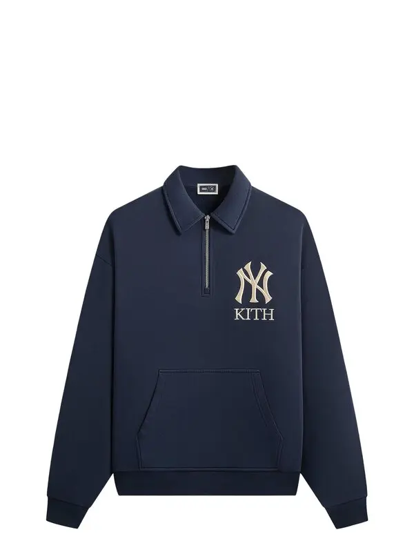Kith For The New York Yankees Quarter Zip Popover Sweatshirt - Black