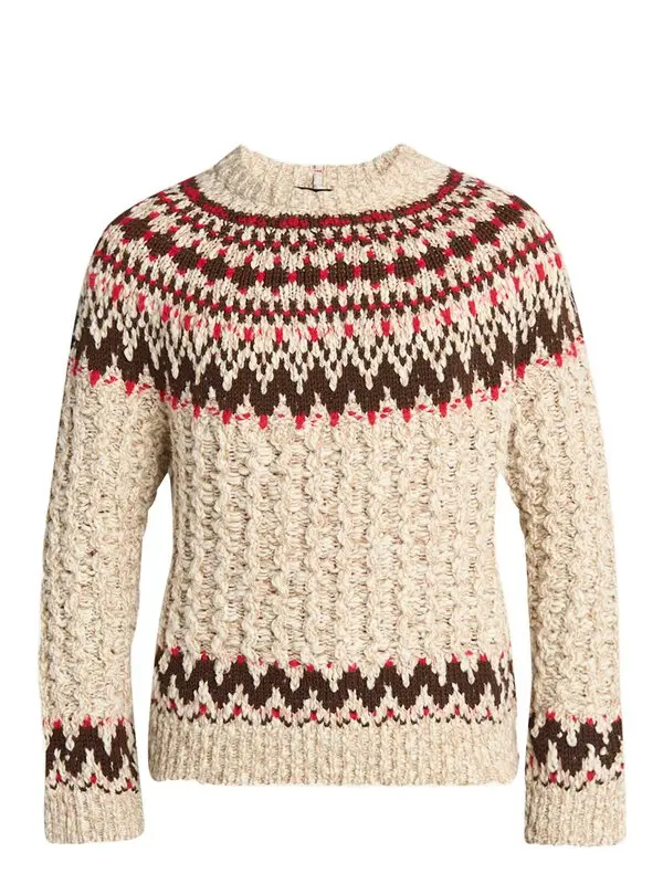 Moncler Fair Isle Wool Sweater - Light Beige