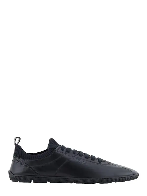 Giorgio Armani Leather Low-top Sneakers - Black