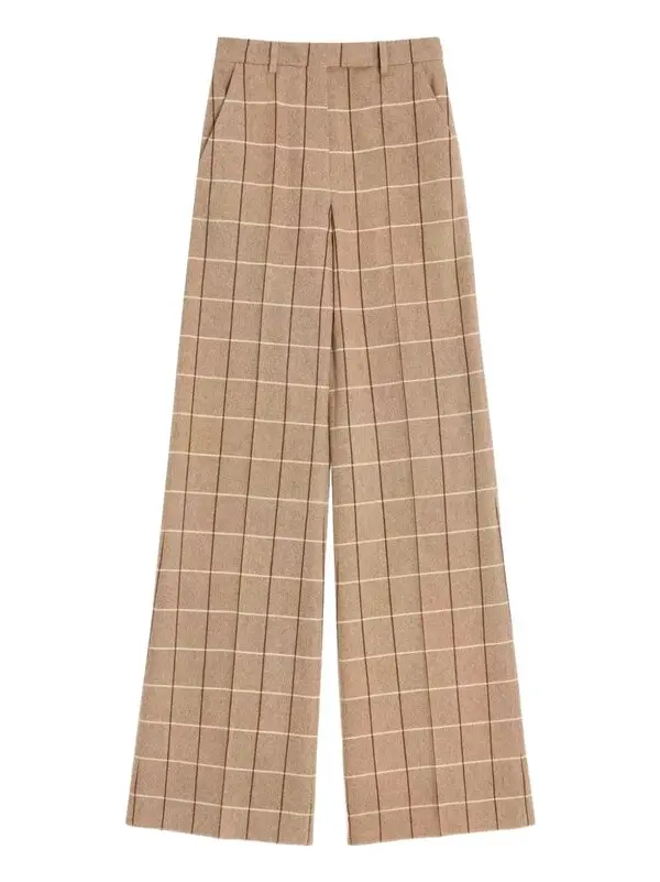 Valentino Garavani Windowpane-check Trousers - Neutrals