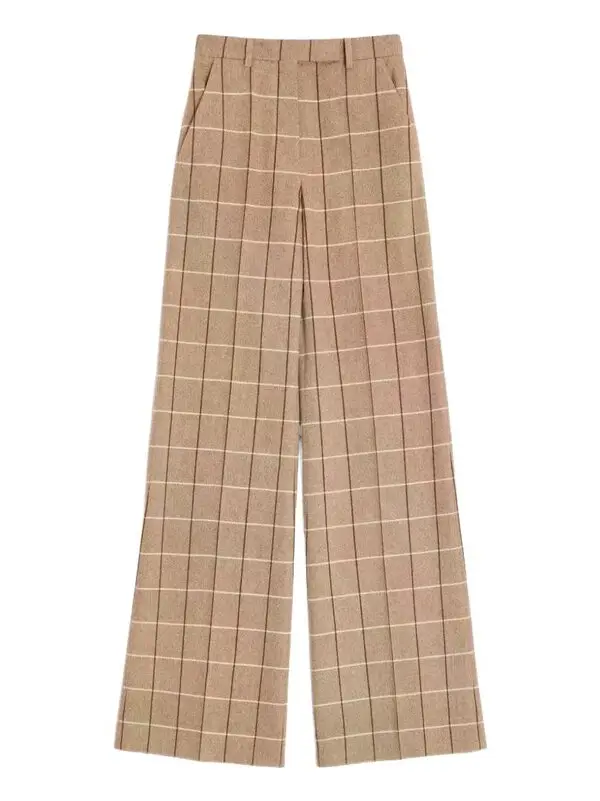 Valentino Garavani Windowpane-check Trousers - Neutrals