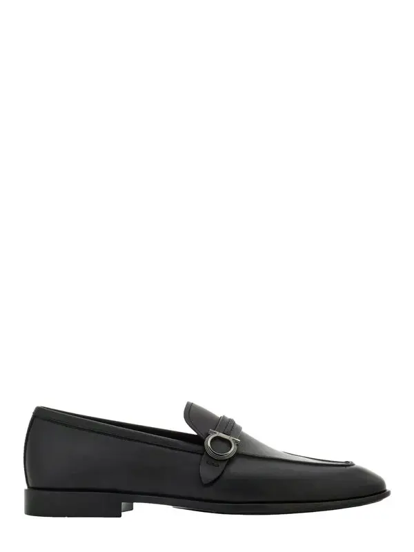 FERRAGAMO Gancini-buckle Loafers - Black