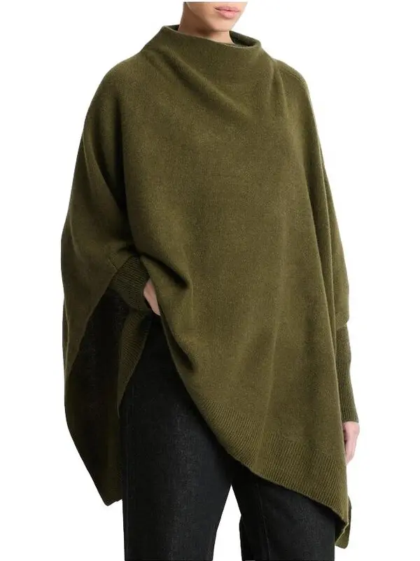 Vince Merino Wool-cashmere Funnel-neck Poncho - Natural