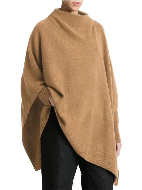 Vince Merino Wool-cashmere Funnel-neck Poncho - Neutral