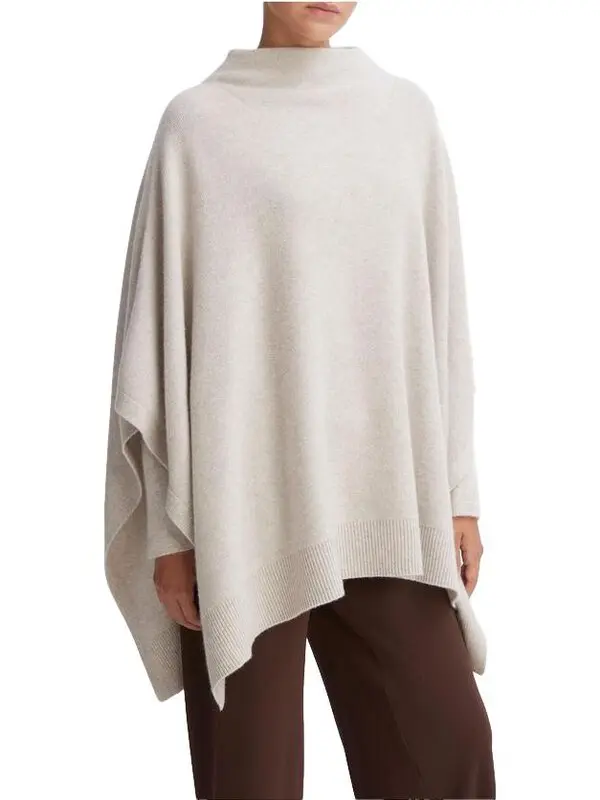 Vince Merino Wool-cashmere Funnel-neck Poncho - Neutral