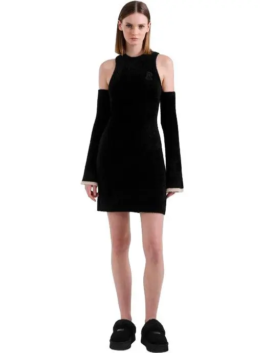 Rudsak Fitted Knit Dress With Removable Sleeves - Black