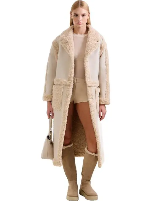 Rudsak Paloma Shearling Coat - White