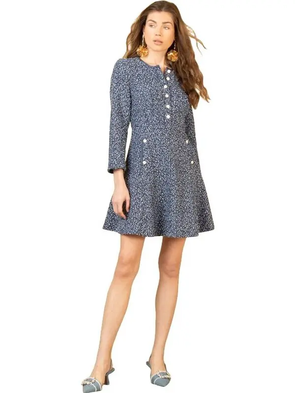 Hale Bob Austyn Boucle Tweed Mini Dress - Black