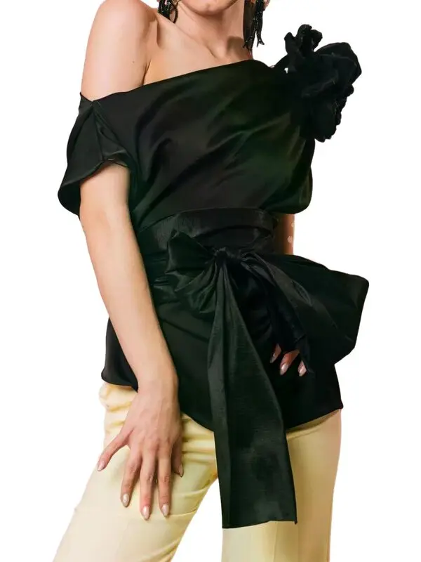 GIADA CURTI One-shoulder Top - Black