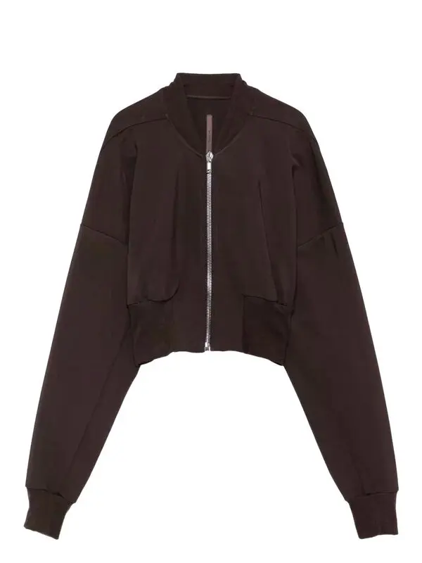 Rick Owens Zip-front Cropped Coat - Brown