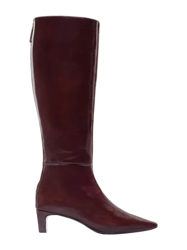 Bernardo Eton Leather Knee-high Boots - Chocolate Wine Lazio Pull Up