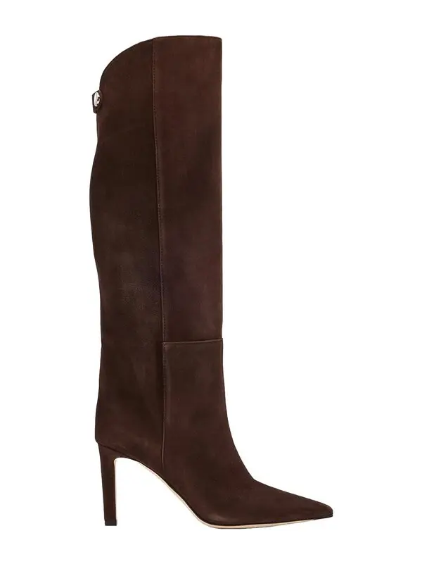 JIMMY CHOO Alizze 85 Suede Knee-high Boots - Choc