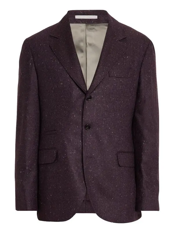 Brunello Cucinelli Donegal Wool And Cashmere Notch Lapel Sport Coat - Purple