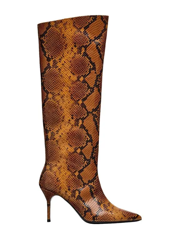 Staud Sebastian Embossed Leather Knee-high Boots - Snake