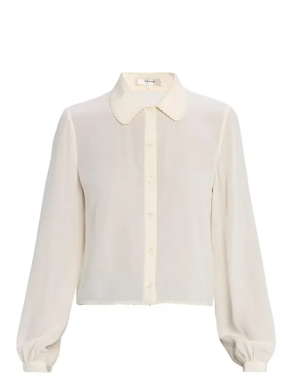 FRAME The Silk Prim Blouse - Cream