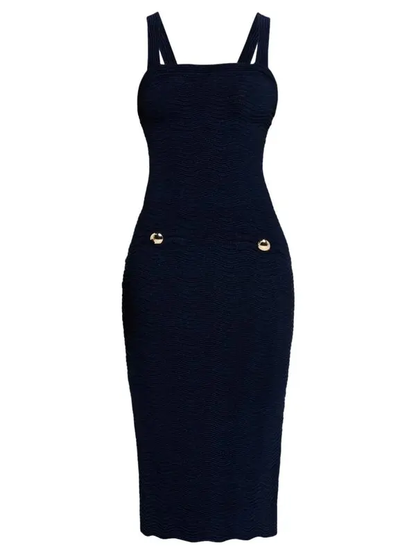 Retrofete Kins Sparkly Knit Midi Dress - Metallic Navy