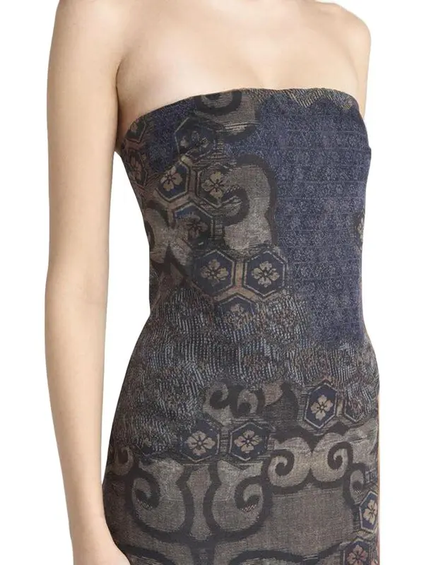 Giorgio Armani Tile-print Silk Column Gown - Multi