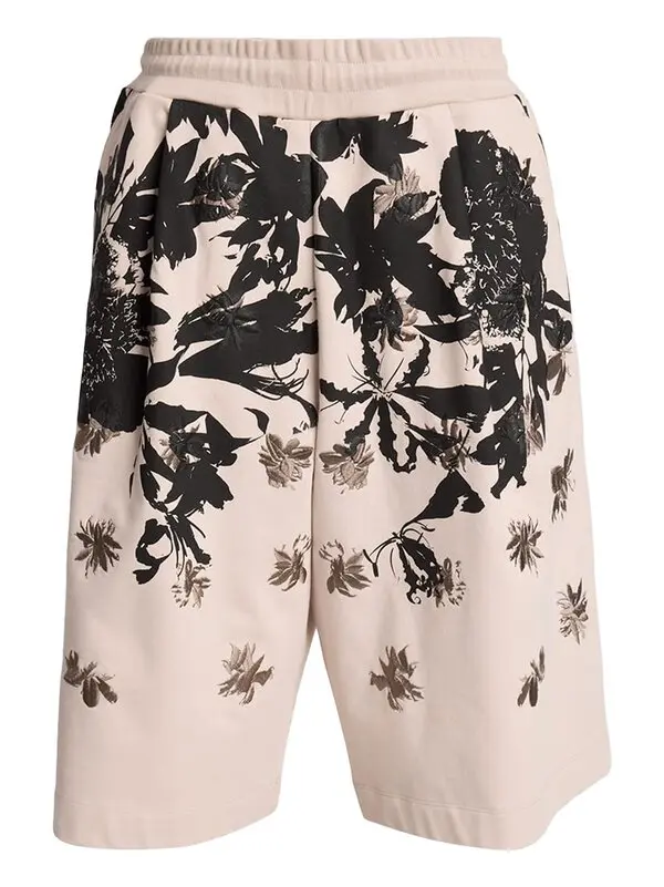 Dries Van Noten Hatoy Cotton Floral Embroidered Shorts - White