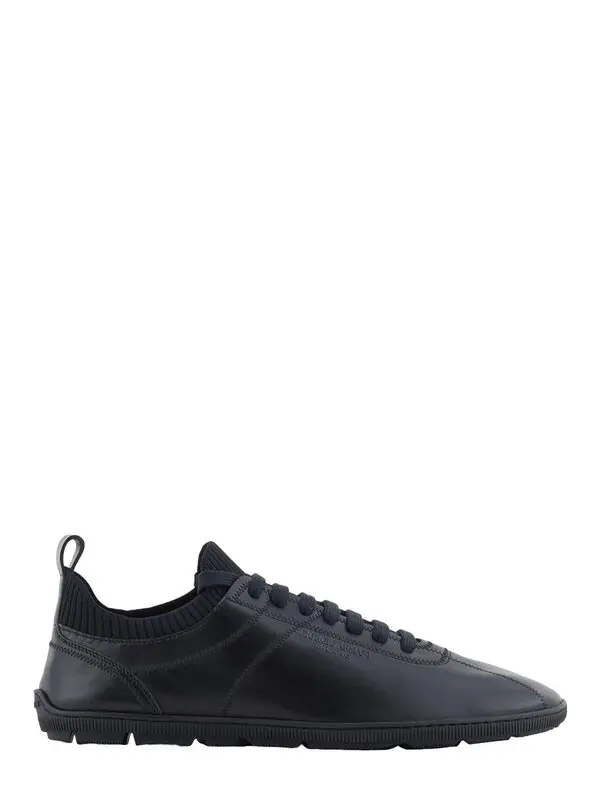 Giorgio Armani Leather Low-top Sneakers - Black