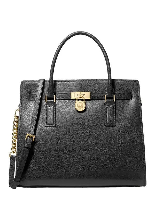 Michael Kors Hamilton Large Leather Satchel - Black