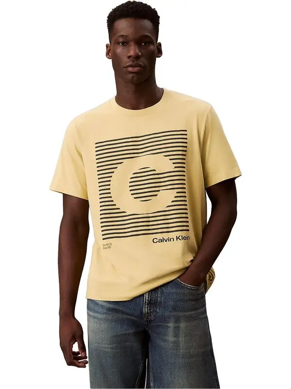 Calvin Klein Speakers Logo Graphic Relaxed T-shirt - Yellow
