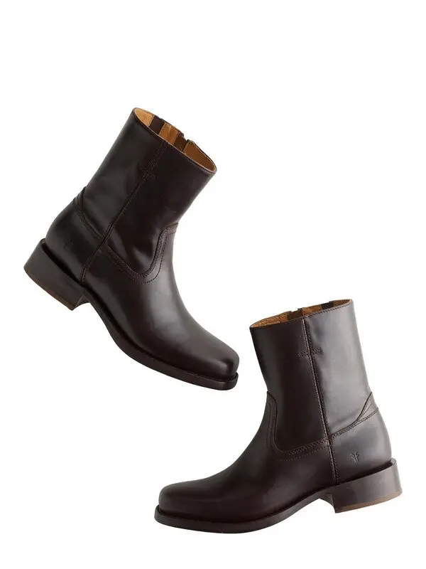 Madewell Frye Campus Zip Up Boots - Bourbon
