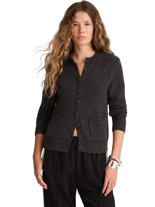 Madewell Patch-pocket Cotton-blend Cardigan - Hthr Charcoal