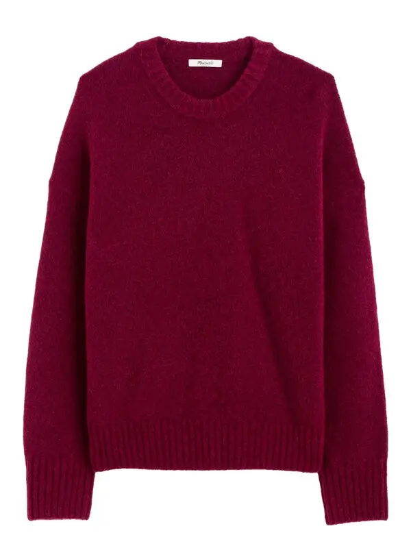 Madewell Cloudsoft Drop-shoulder Crewneck Sweater - Autumn Fuchsia